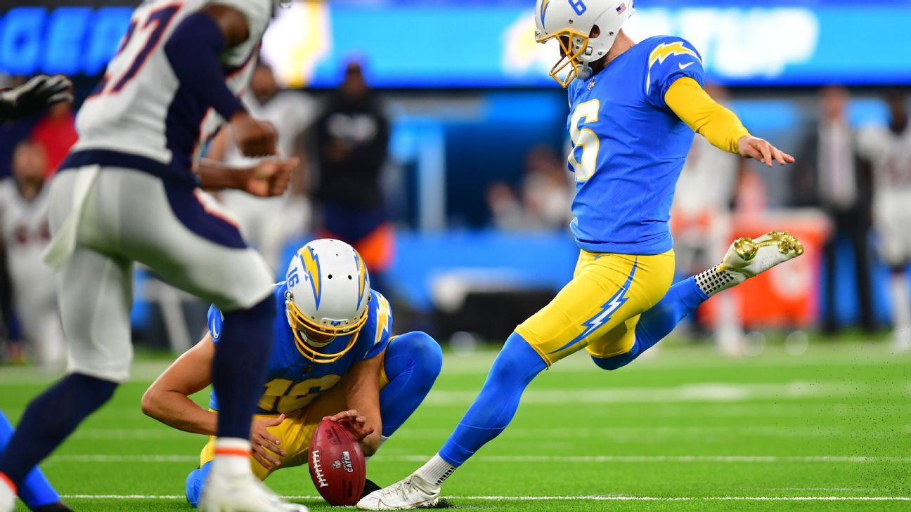 Chargers' Dustin Hopkins kicks OT field goal winner on injured ...