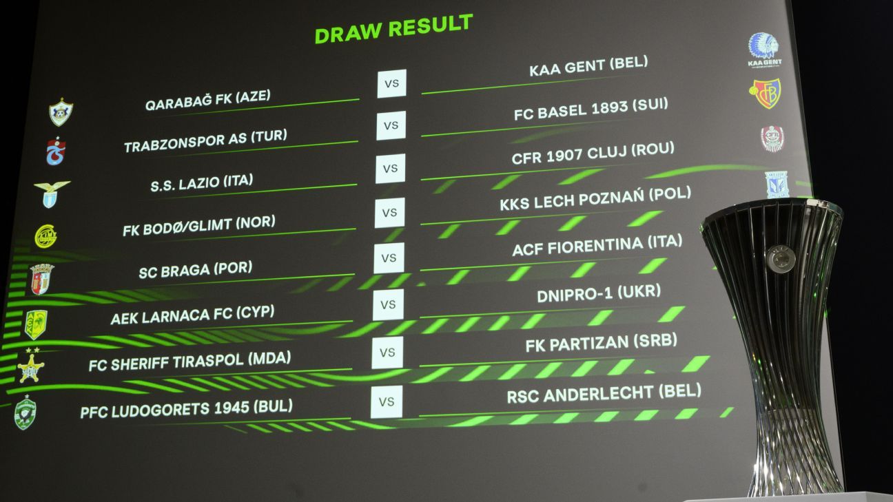 Los cruces de los 16avos de final de de la UEFA Conference League - ESPN