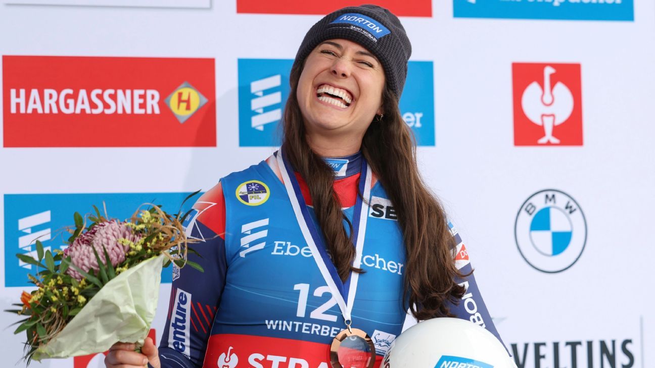 U.S.'s Emily Sweeney gets 5th luge World Cup medal of season - ESPN