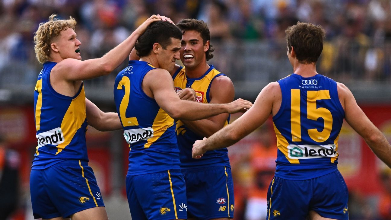 AFL Round 2 Waterman stars as Eagles down Giants in Perth - ESPN