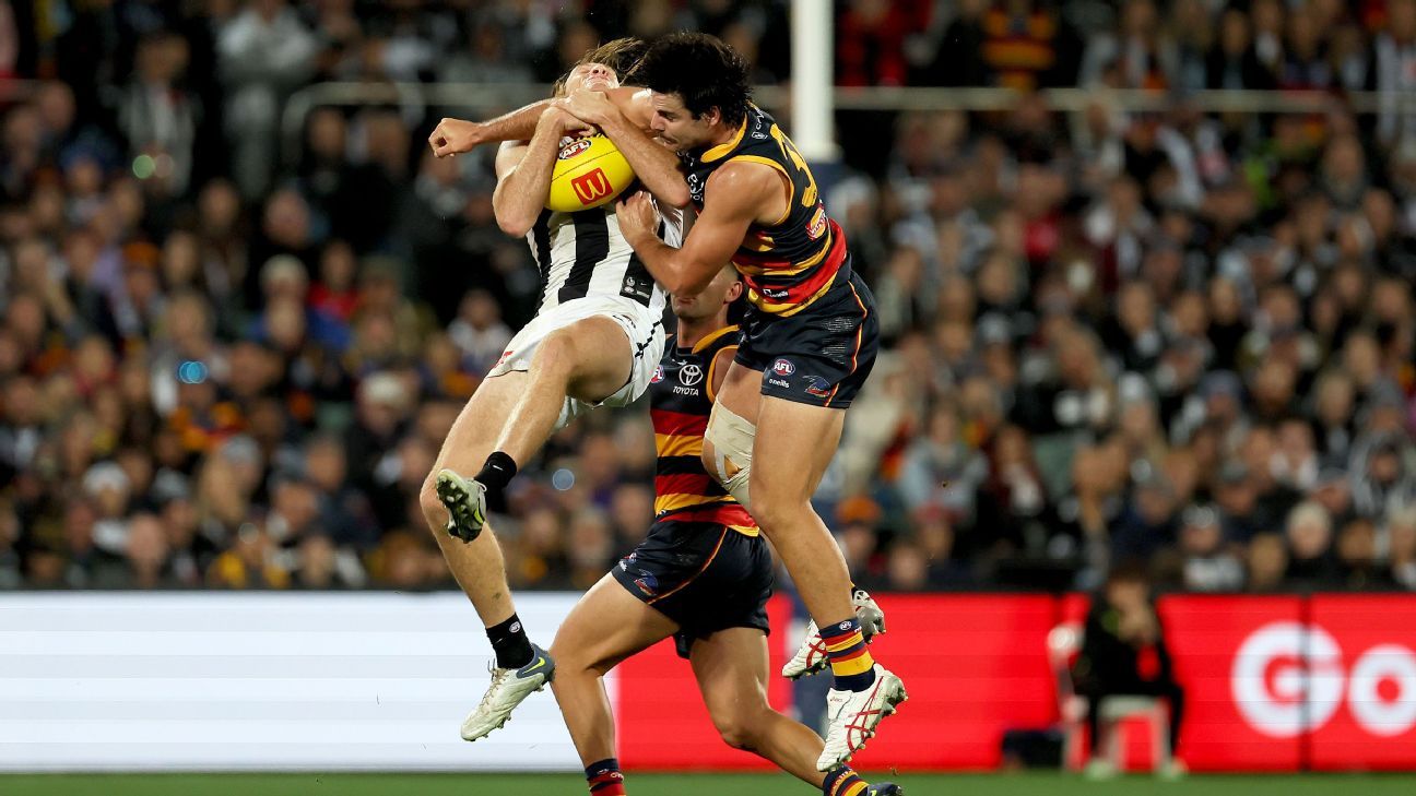 AFL Round 7 Collingwood surge late to pip Crows by one point - ESPN