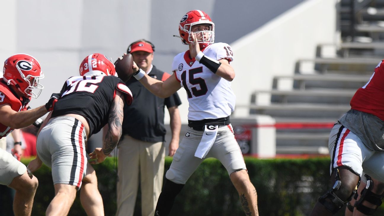 Georgia coach Kirby Smart says Carson Beck leader for QB1 - ESPN