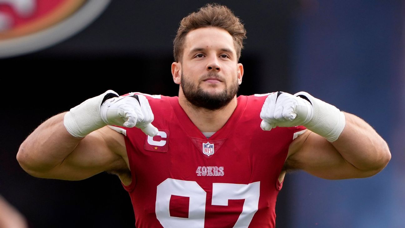 No preocupa a 49ers ausencia de Nick Bosa en campamento de ...