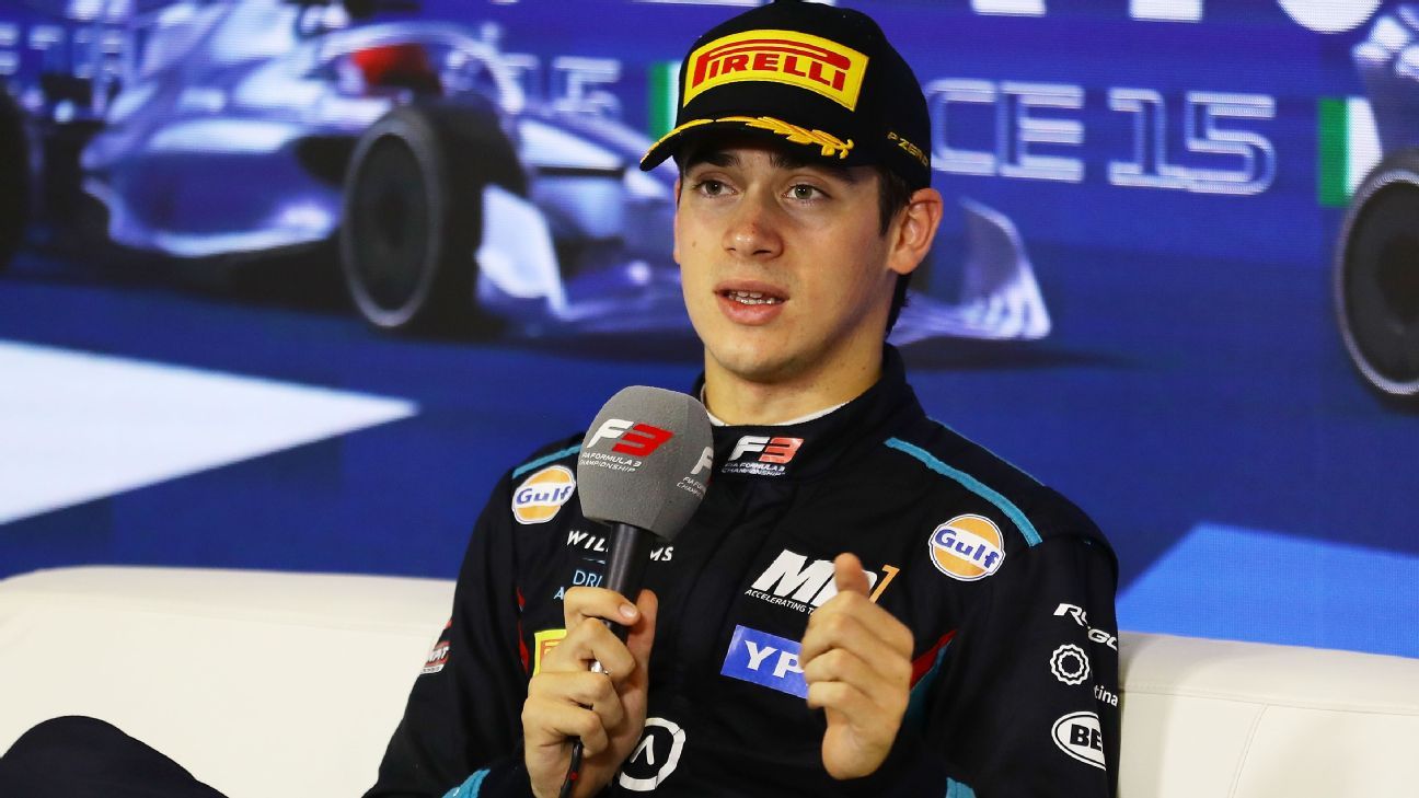 Franco Colapinto debutará en F2 en Abu Dhabi - ESPN