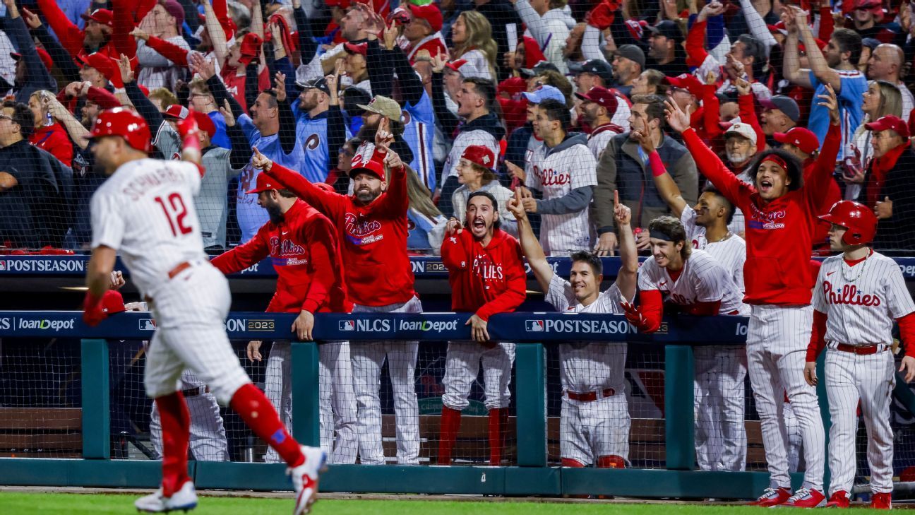 Phillies, con ritmo histórico de jonrones, a medio camino de Serie ...