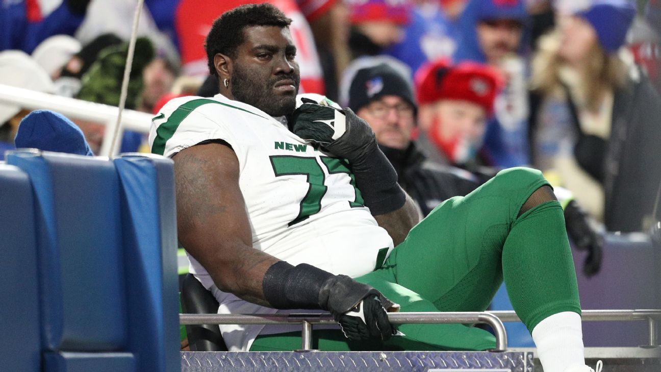 Mekhi Becton, de Jets, deja partido vs Bills por lesión - ESPN