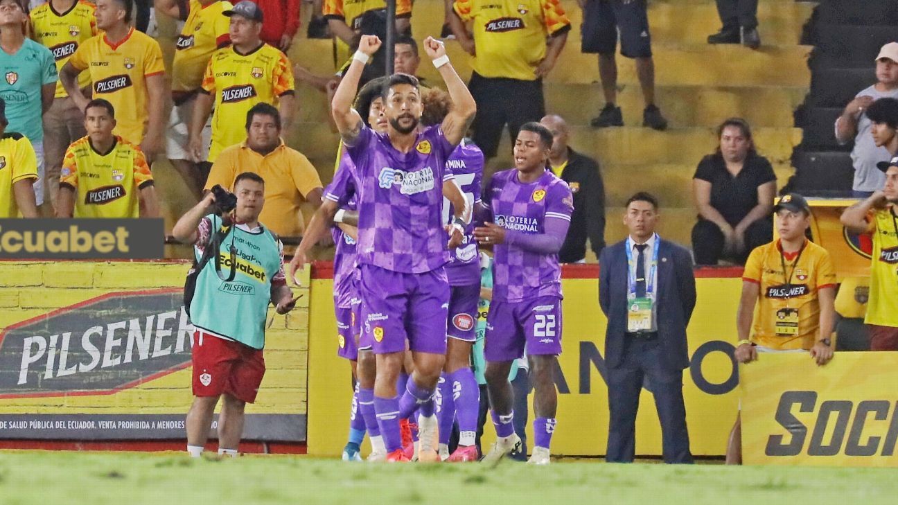 Cano marcó el primer gol para Aucas ante Barcelona en la LigaPro - ESPN