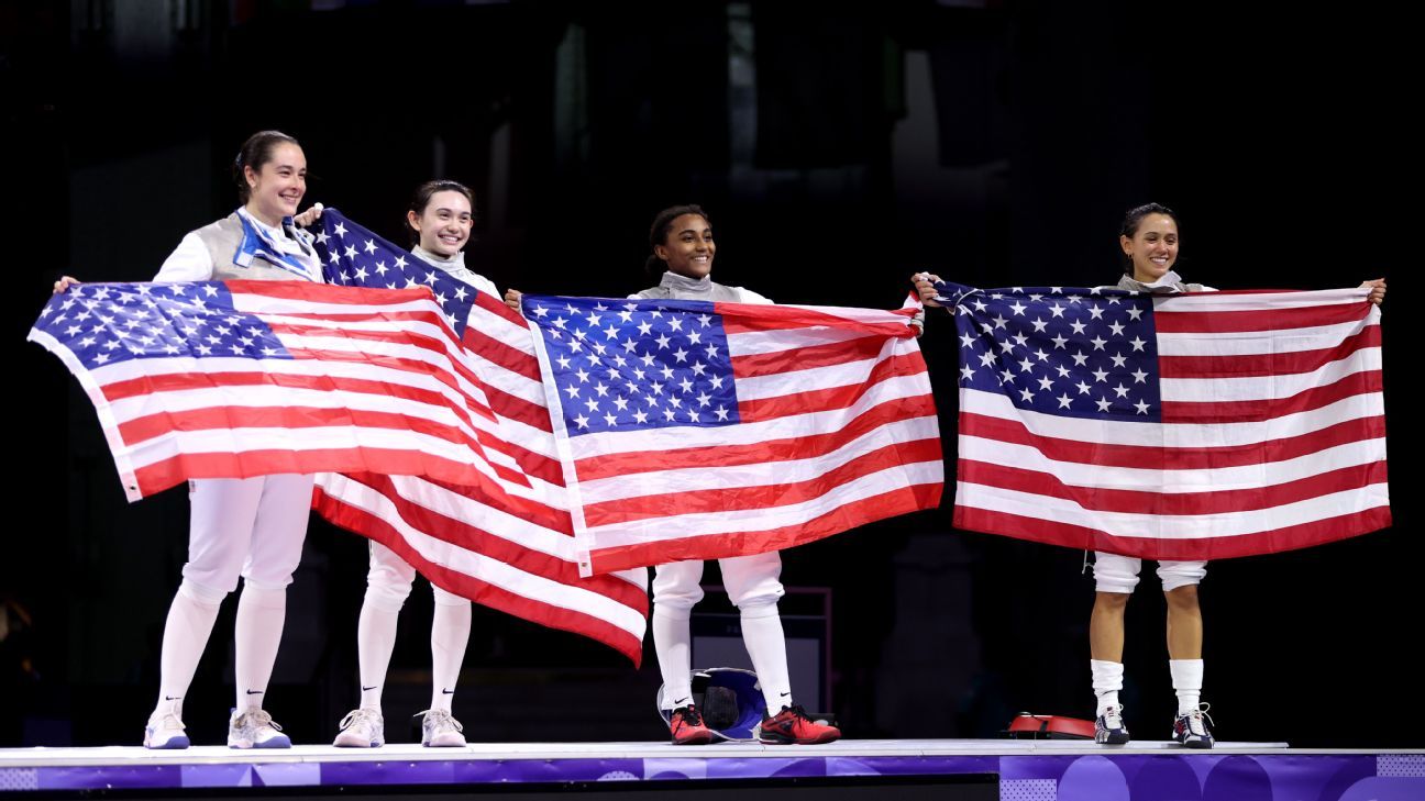 U.S. wins first team fencing Olympic gold in women's foil - ESPN
