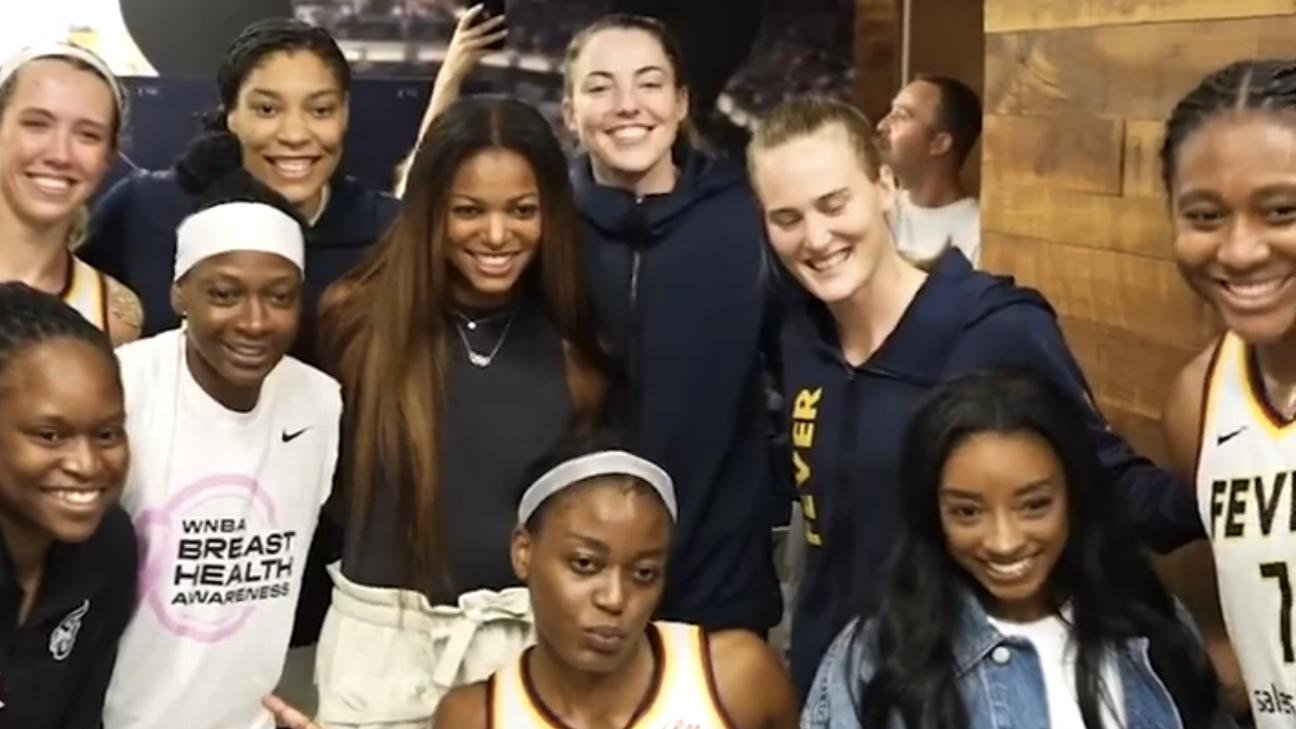 Simone Biles, Gabby Thomas thrilled to meet Indiana Fever - ESPN