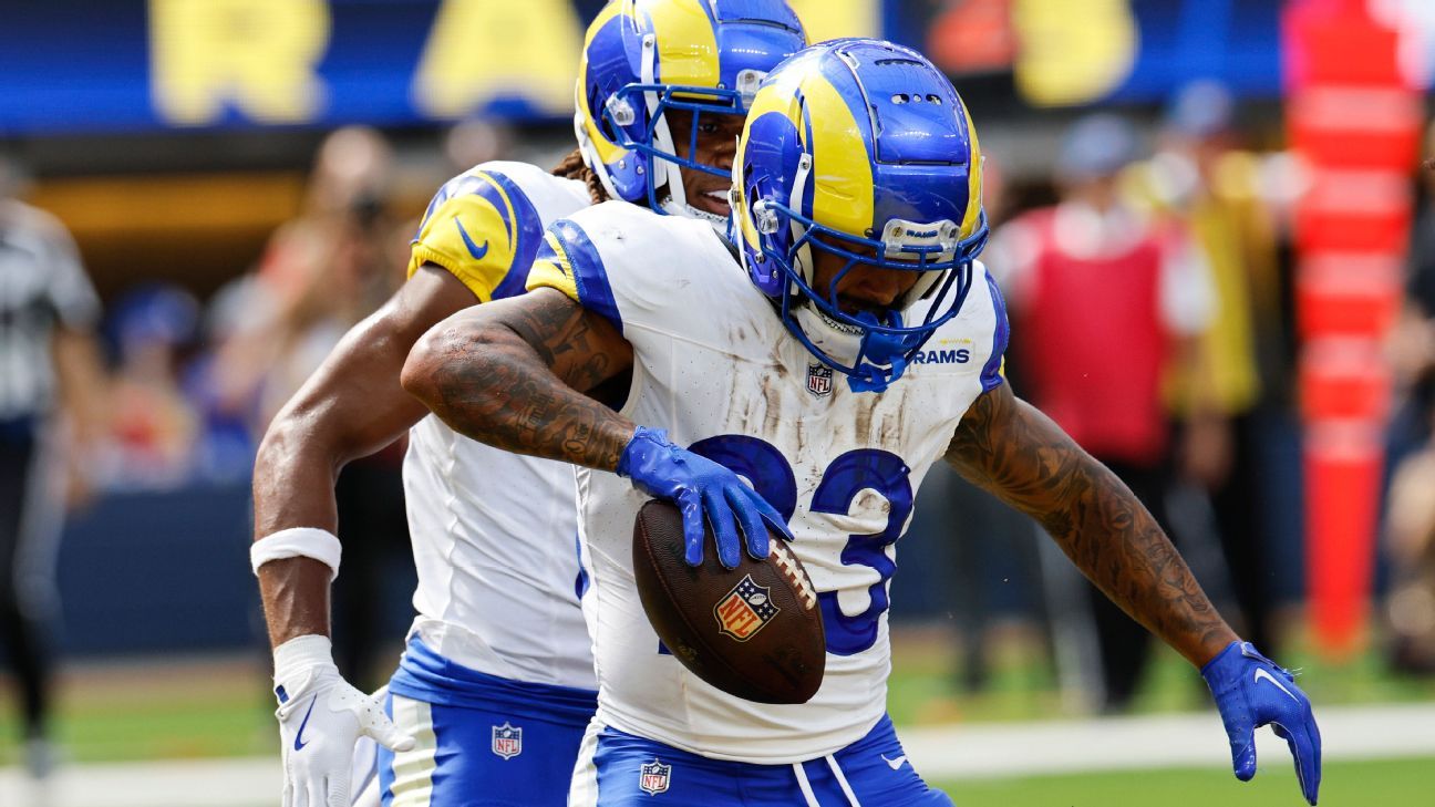 Rams' Kyren Williams flips into end zone for touchdown - ESPN