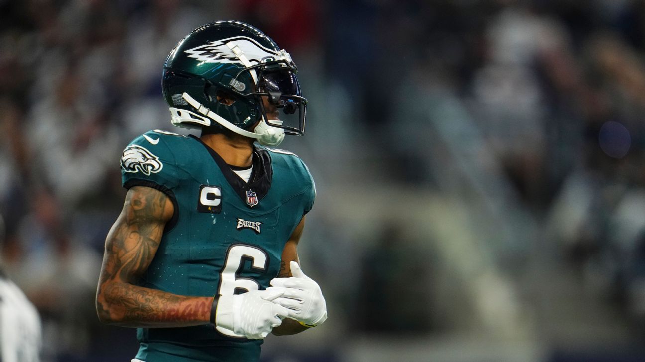 Eagles descartan a DeVonta Smith (corva) para enfrentar a Rams - ESPN