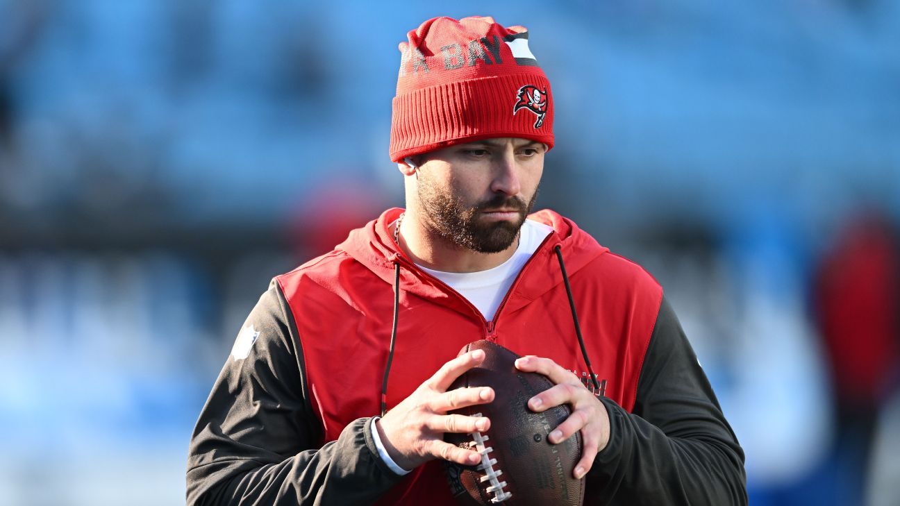 Bucs QB Baker Mayfield defends flag planting following brawls - ESPN