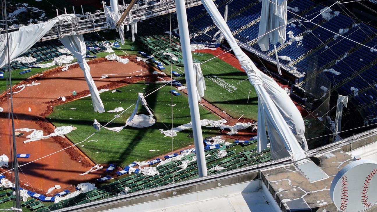 Tropicana Field debris landed on eBay after Hurricane Milton - ESPN