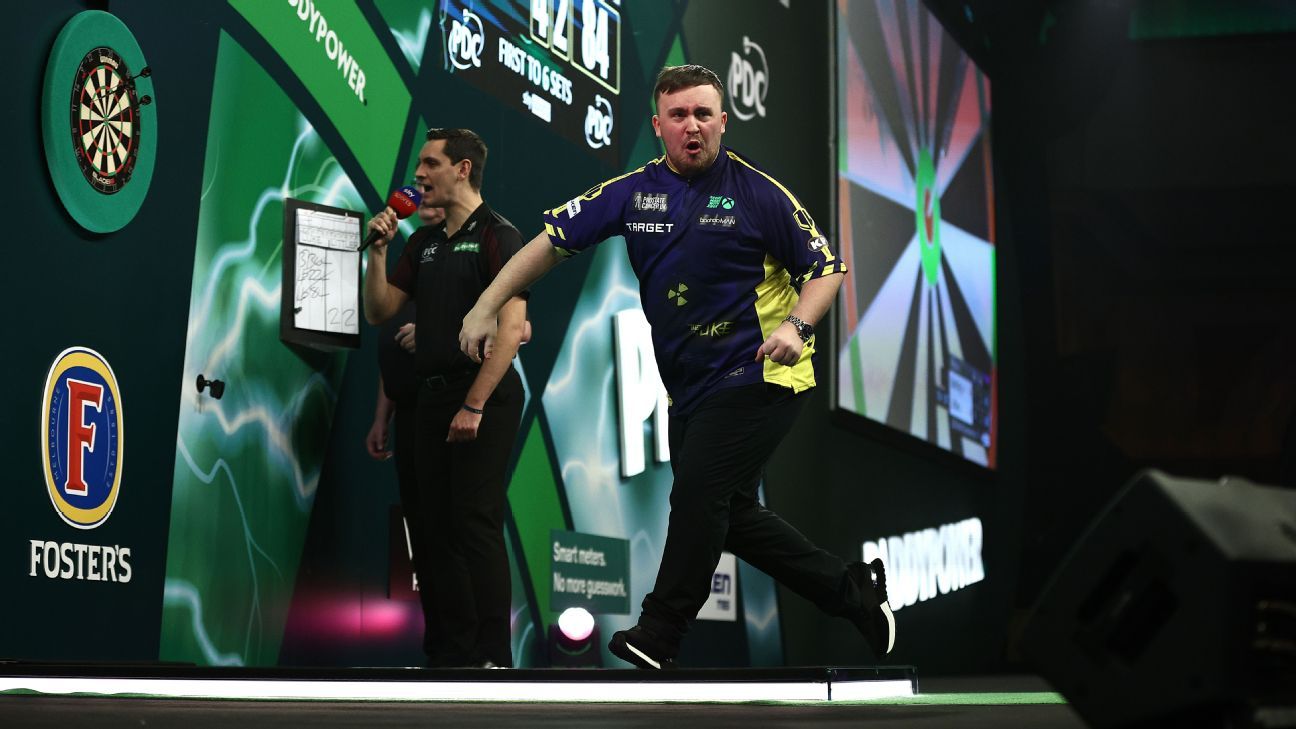 World Darts Championship: Luke Littler thrashes Stephen Bunting to ...