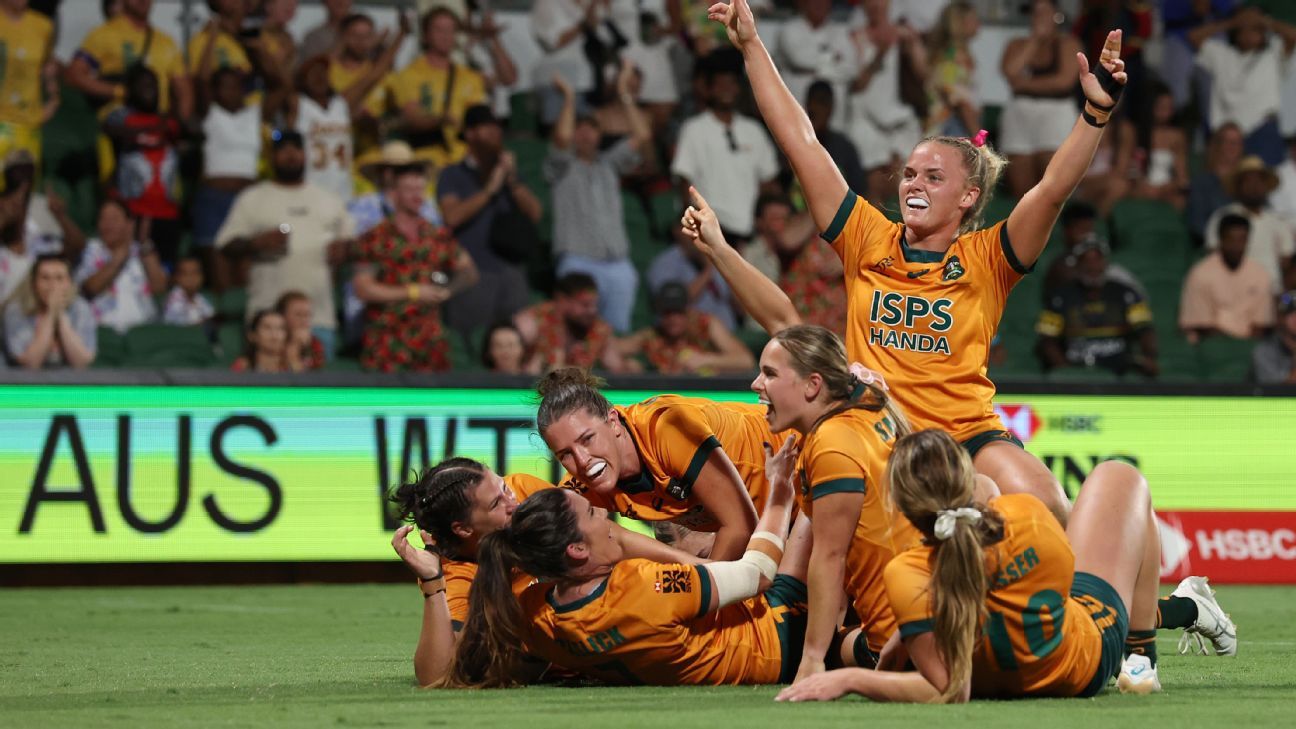 Aussie rugby women win Perth Sevens as men lose final - ESPN