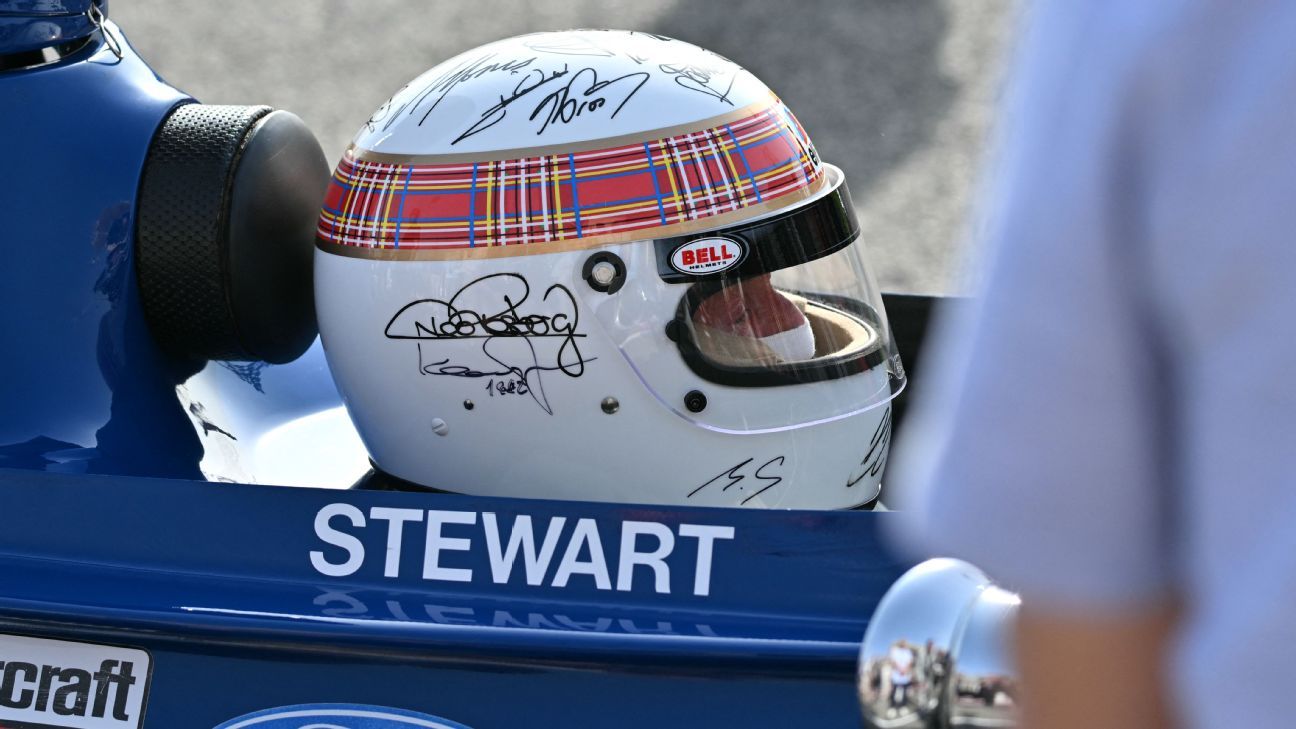 F1 great Michael Schumacher signs helmet for Jackie Stewart's dementia ...