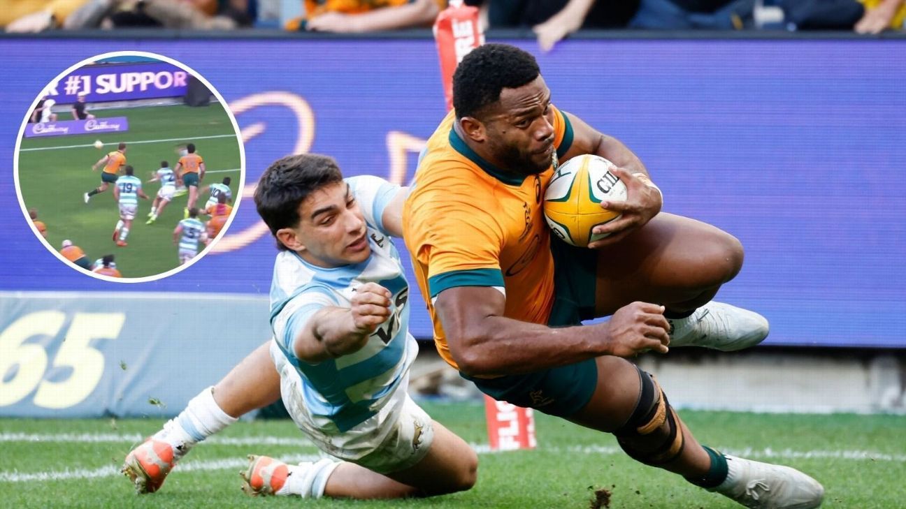 ¿Fue pase forward? El try de Australia ante Los Pumas que debió revisar ...