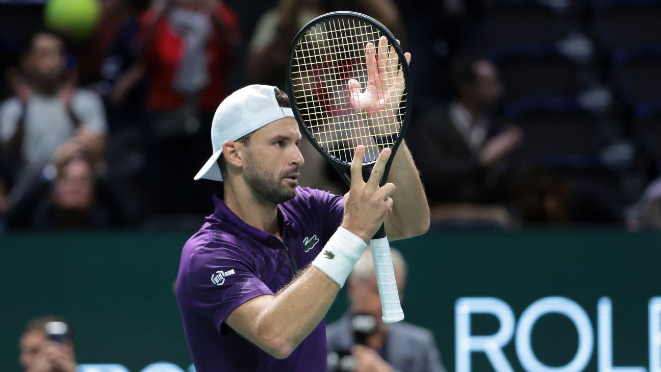 Duelo frustrado: Grigor Dimitrov abandonó el Masters 1000 de París - ESPN