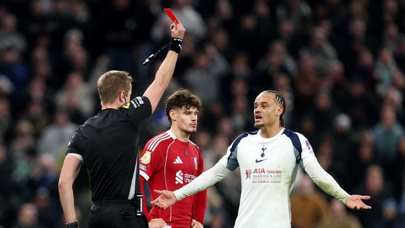 Tottenham vs Liverpool: Live updates as Xavi Simons sent off in north ...