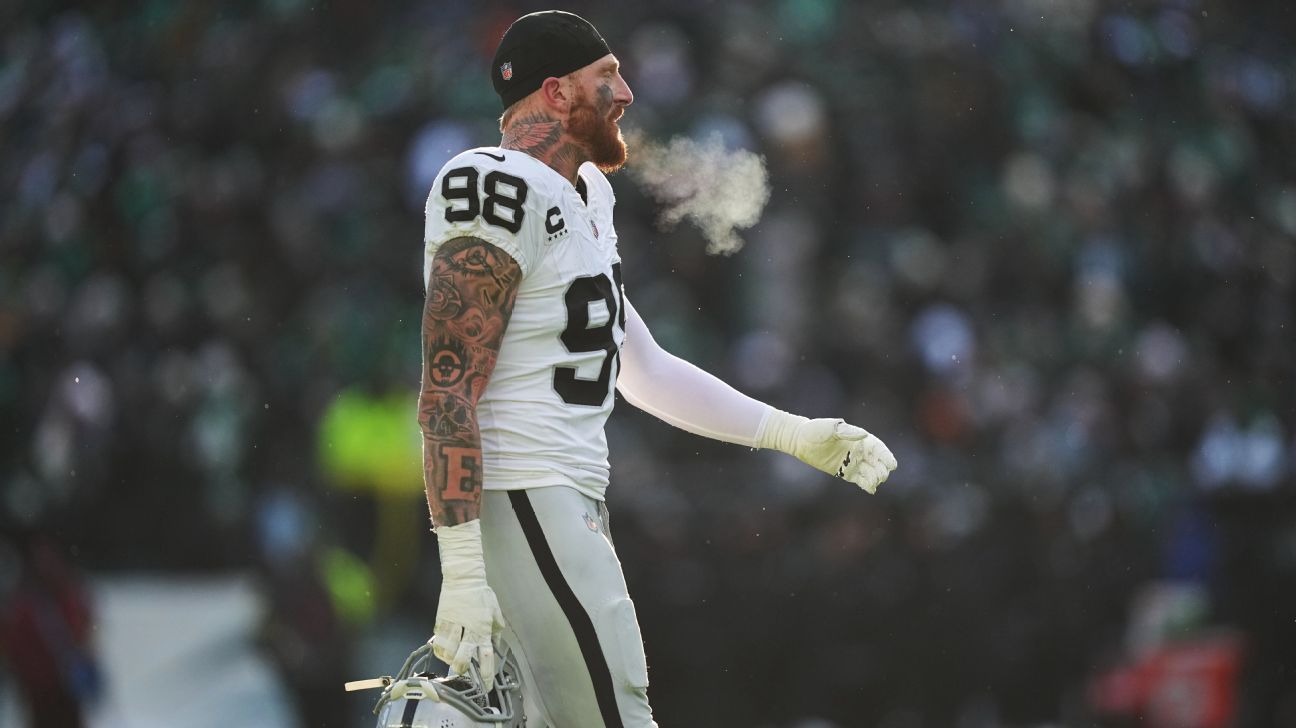 Raiders colocaron al cazamariscales Maxx Crosby en la IR - ESPN