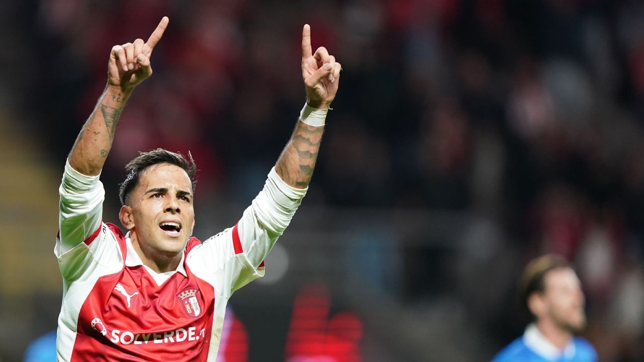 Rodrigo Zalazar arrancó el 2026 con gol en Sporting Braga - ESPN