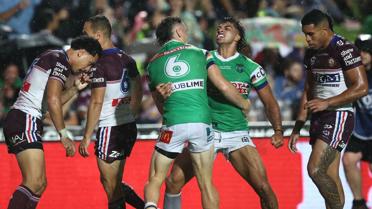Sanders stars as Canberra beat Manly in NRL thriller - ESPN