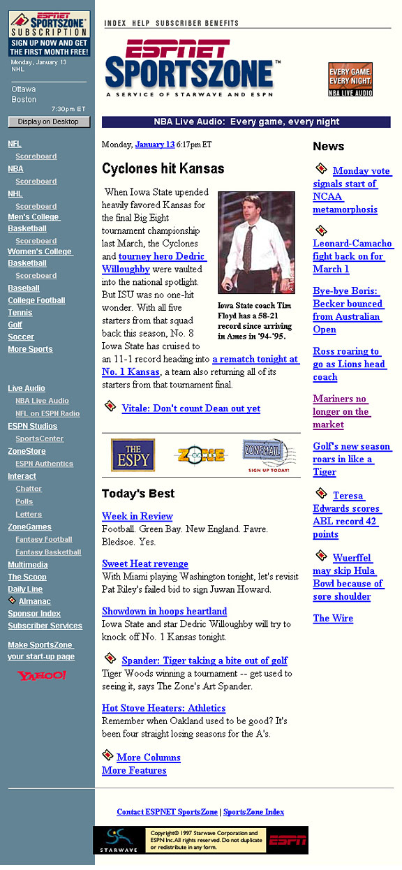 ESPN.com at 15: 1997 - ESPN