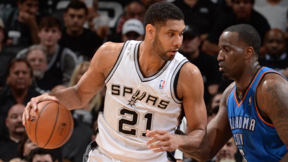 Tim Duncan scores 27, leads Spurs in series-opening rout of Thunder ...