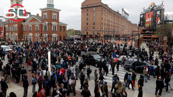 Protesters in police custody death cause disturbance near Camden Yards ...