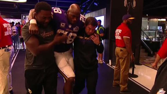Mike Zimmer: Adrian Peterson has torn meniscus in right knee - ABC11 ...