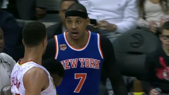 Carmelo Anthony ejected for hitting Thabo Sefolosha in the head - ABC7 ...