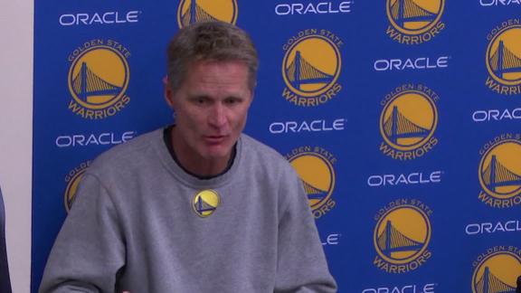 Steve Kerr delivers motivational halftime speech from Warriors' loc ...