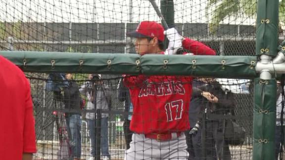 Shohei Ohtani impresses with bat, demeanor at Angels workout - ABC7 Los ...