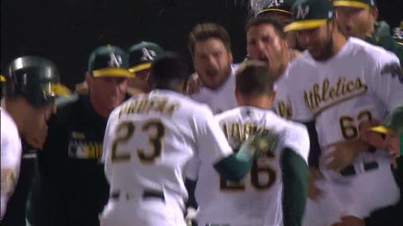 Chapman's 3-run homer in 9th rallies A's past Rays 5-4 - ABC7 San Francisco