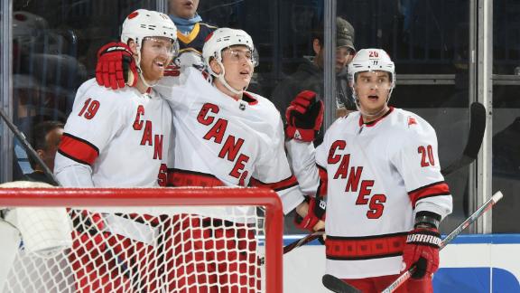 Hamilton scores in OT, 'Canes hold off Sabres' late rally - ABC11 ...