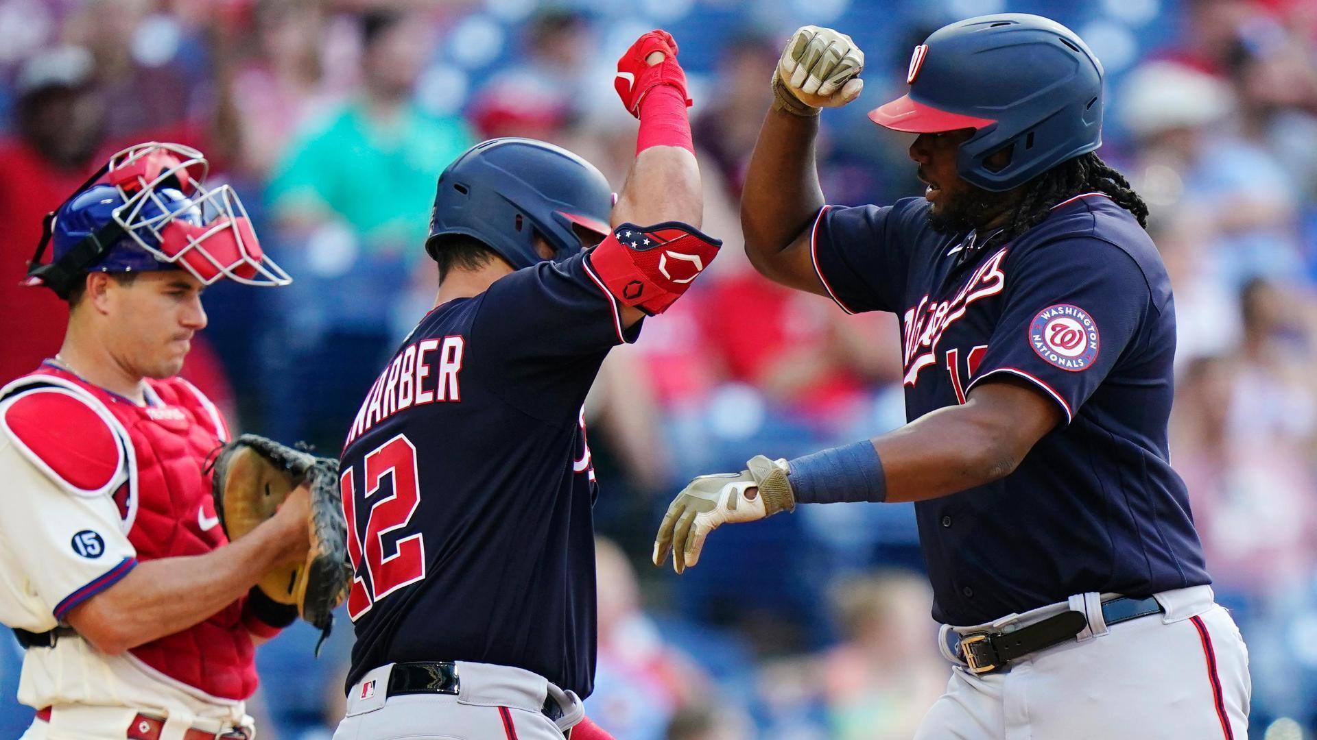 Harper's single in return ends slump, lifts Phils over Nats - 6abc ...