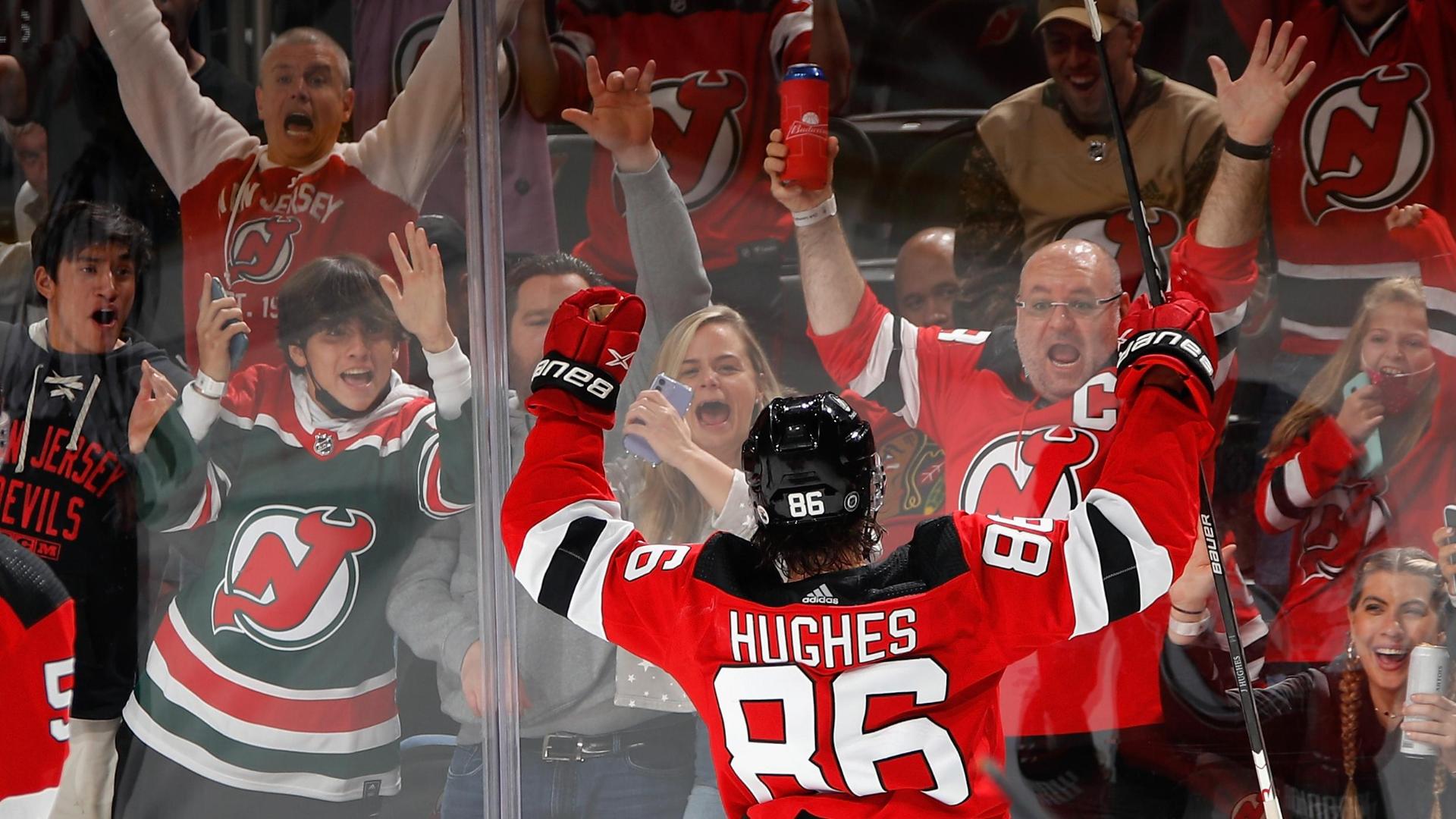 Hughes scores 2, lifts Devils past Blackhawks in OT - ABC7 Chicago