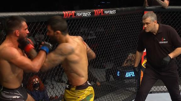 fighter tries to submit ref