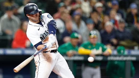 Andrus, Lowrie homer, A's end 13-game skid against Mariners - ABC7 San ...