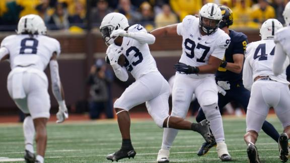 No. 5 Michigan tops No. 10 Penn St 41-17, runs for 418 yards - 6abc ...