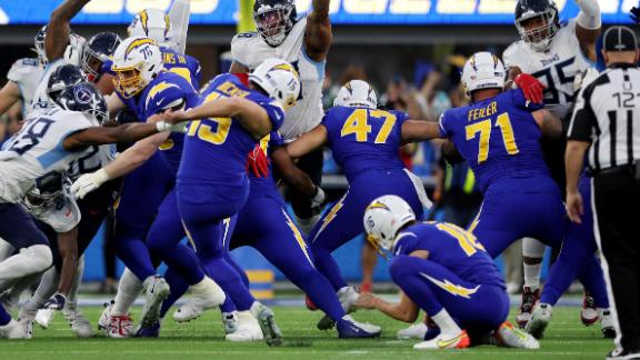 Dicker's FG propels Chargers to 17-14 victory over Titans - ABC30 Fresno