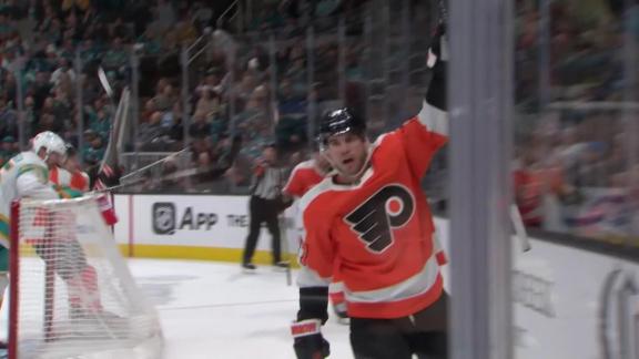 DeAngelo caps Flyers rally for 4-3 OT win over Sharks - ABC7 San Francisco