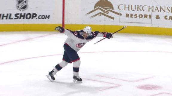 Gaudreau has 5 points as Blue Jackets beat Sharks 6-5 in OT - ABC7 San ...