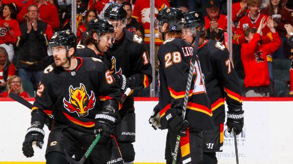 Toffoli's 2-goal effort leads Flames in 5-3 win over Sharks - ABC7 San ...