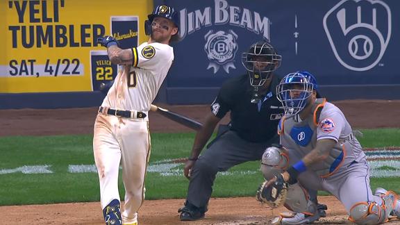 Turang hits slam for 1st MLB homer as Brewers rip Mets 10-0 - ABC7 New York
