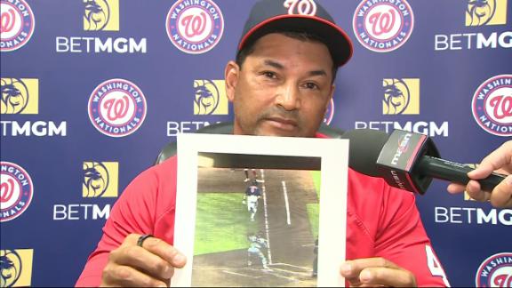 Nats' manager Martinez uses photo evidence to demand baseline rule fix ...