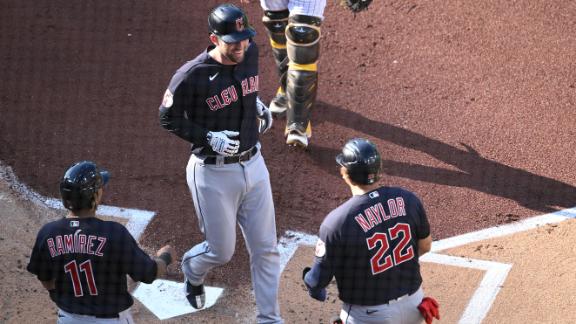 Fry hits 1st MLB homer, Ramírez helps the Guardians beat the Padres 8-6 ...