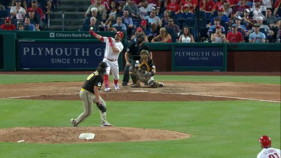 Harper ends home run drought as Phillies sweep doubleheader from Padres ...