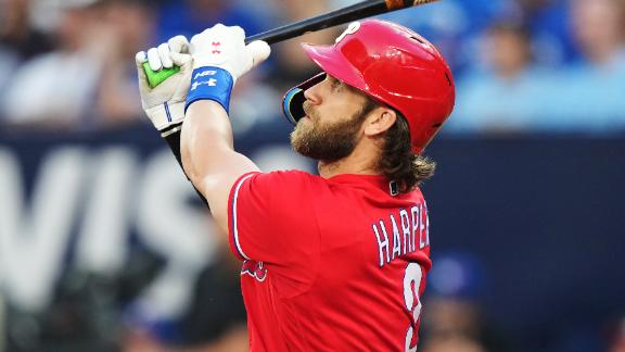 Harper hits 2 solo home runs, Nola pitches 5 innings as Phillies beat ...