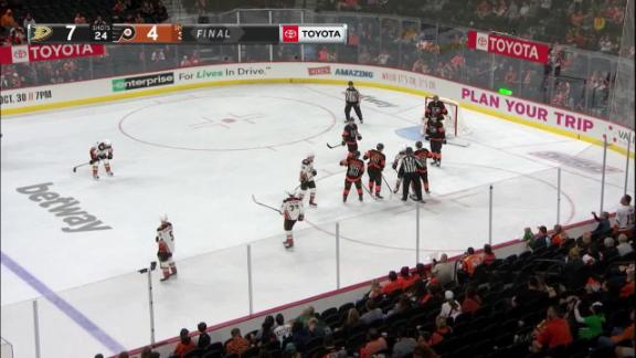 Vatrano's 5th career hat trick leads Ducks past Flyers, 7-4 - ABC7 Los ...